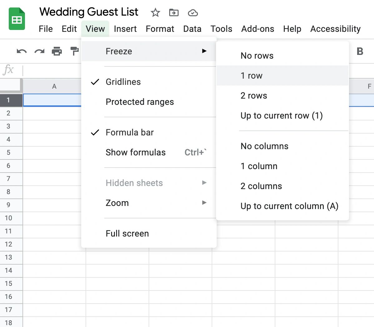 How To Use Google Sheets For Wedding Planning